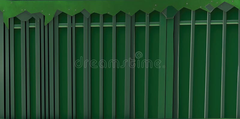Green Abstract Metal Fence.Green Metal Fence Texture Stock Illustration ...