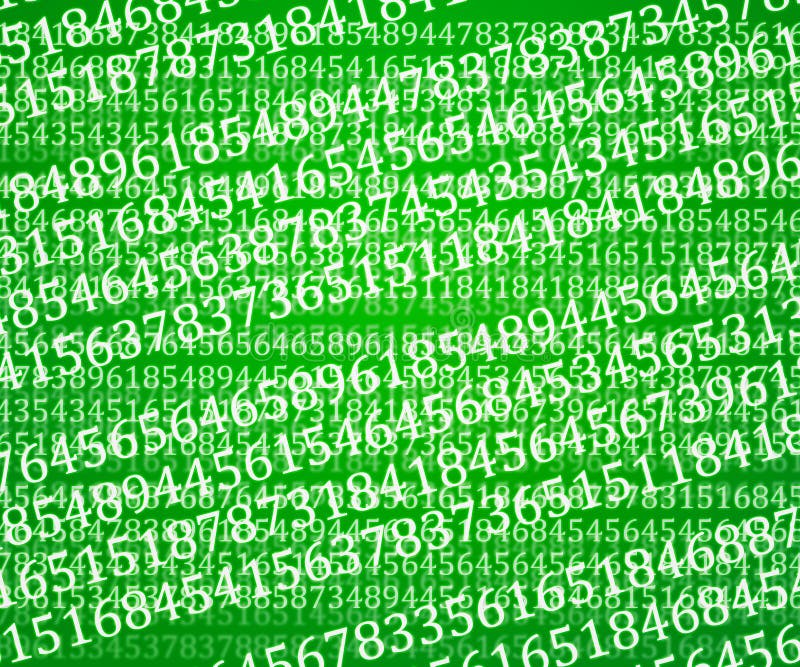Green Abstract Numbers Background Stock Illustration - Illustration of ...