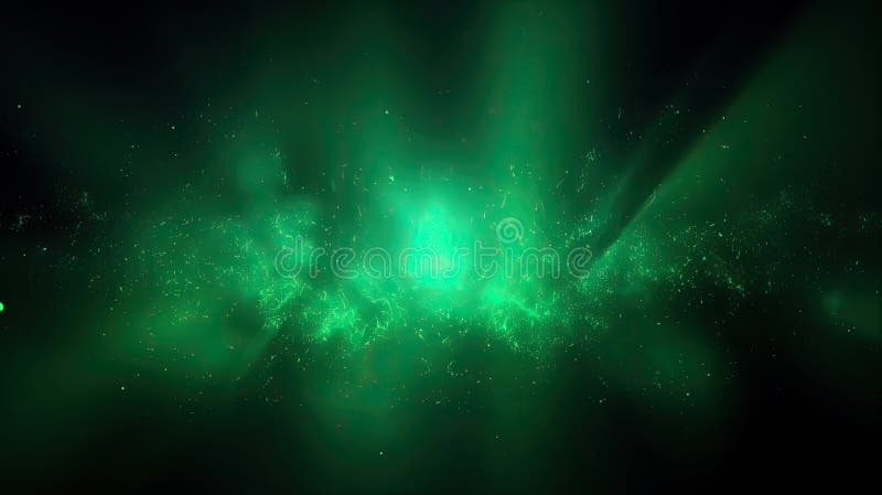 Green Abstract Particles Power Energy Background. Generative AI Stock ...