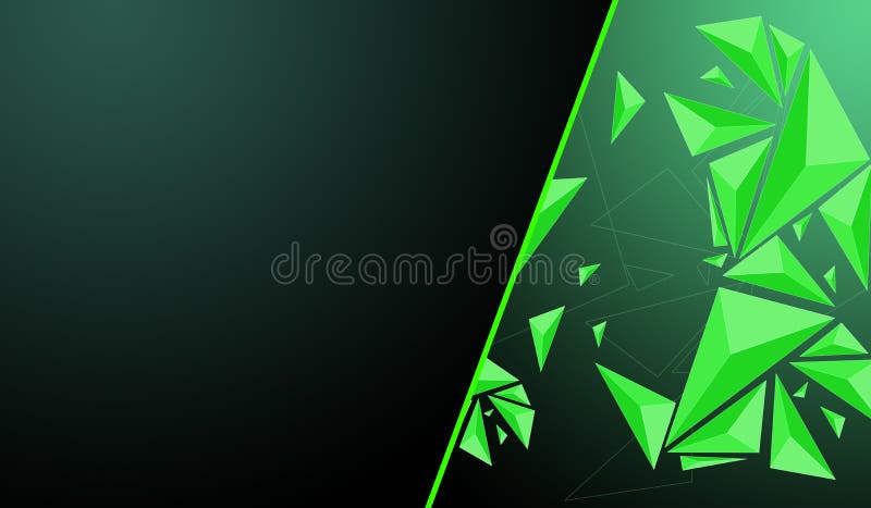 Green Abstract Polygonal Bitmap Illustration on Dark Gradient Stock ...