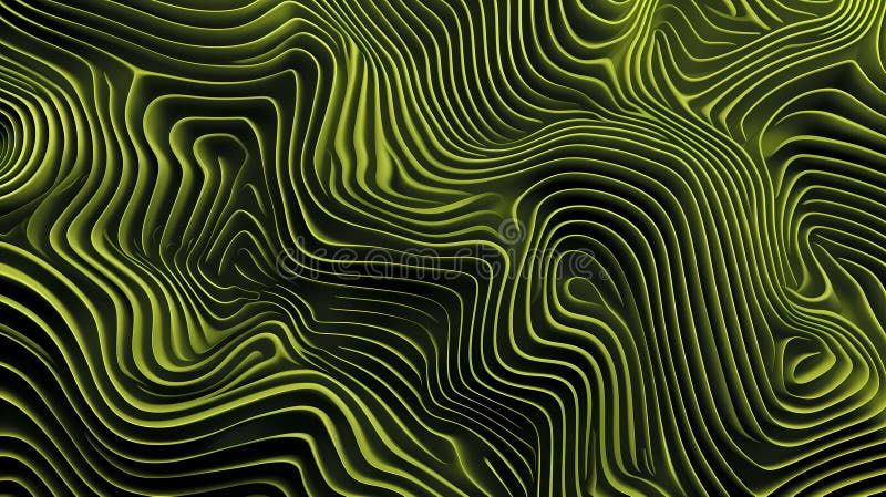 Green Abstract Realistic 3d Topography Relief Textured with Wavy Layers ...