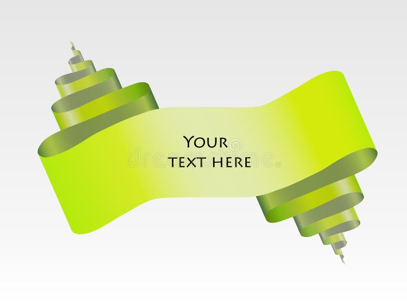 Green Abstract Scroll Paper Design Stock Vector - Illustration of blank ...