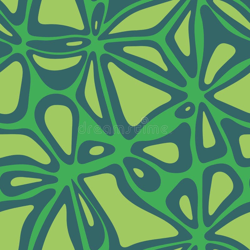 Green Abstract Shapes. Seamless Pattern. Fancy Vector Texture. Textile ...
