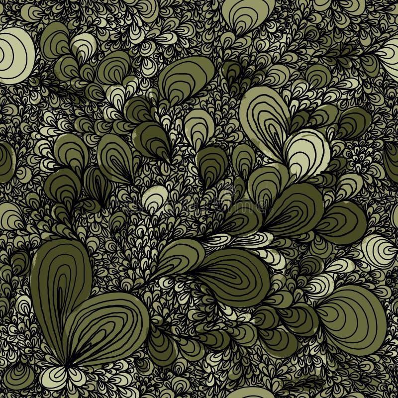 Green Abstract Shells Seamless Repeat Pattern Stock Illustration ...