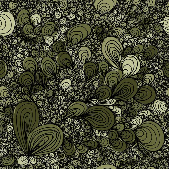 Green Abstract Shells Seamless Repeat Pattern Stock Illustration ...
