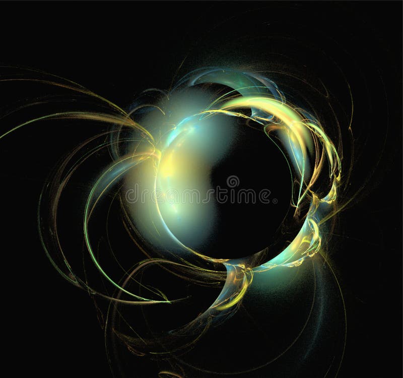 Green Abstract Spherical Linear Pattern on Black Background, Wallpaper ...