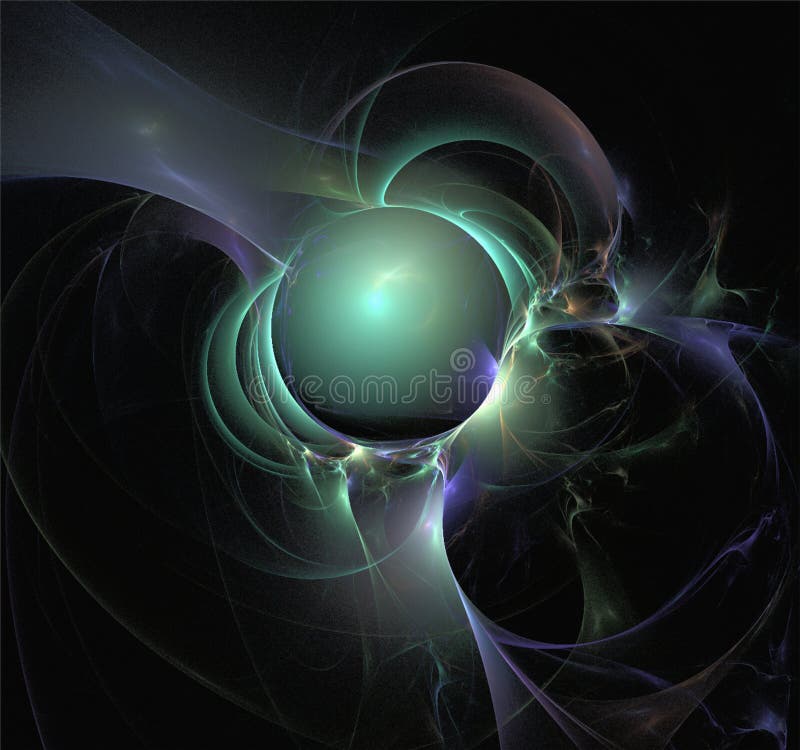 Green Abstract Spherical Linear Pattern on Black Background, Wallpaper ...