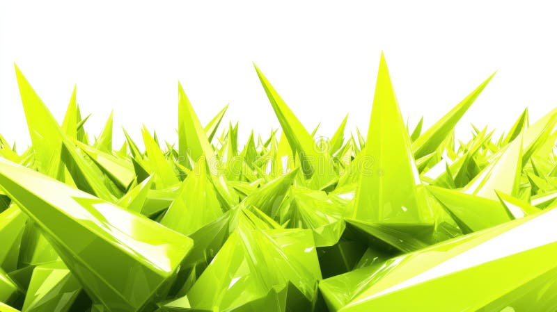 Green Abstract Spikes Digital Artwork - Modern 3D Background Design ...