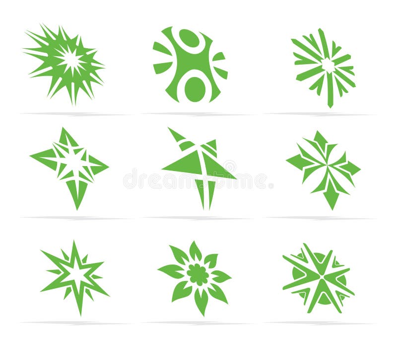 Green abstract symbols stock vector. Illustration of label - 31066369