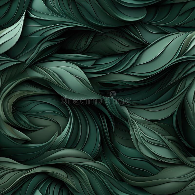 Green Abstract Wallpaper with Curving Leaves and Organic Patterns ...