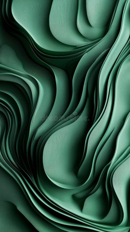 Green Abstract Wave Pattern with Layered Texture, Modern Art Concept ...