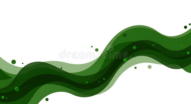 Green Abstract Wavy Flow Banner, Organic Design Template on White ...