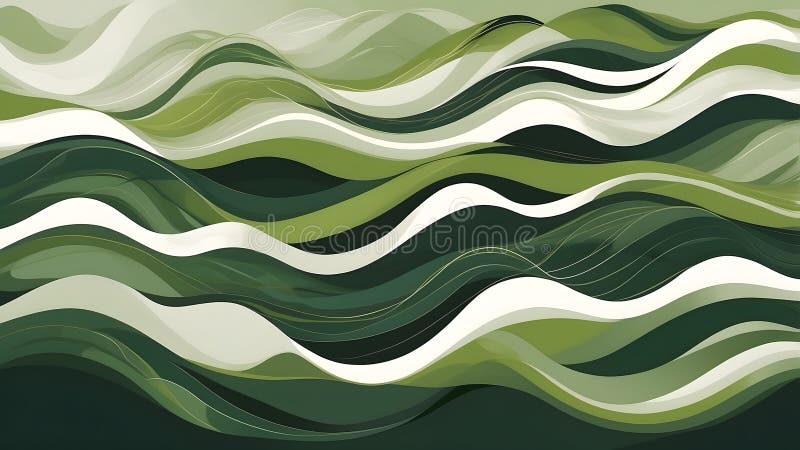 Green Abstract with Wavy and Hills Pattern Stock Illustration ...