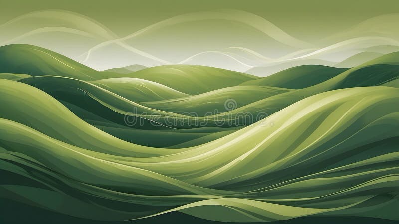 Green Abstract with Wavy and Hills Pattern Stock Illustration ...