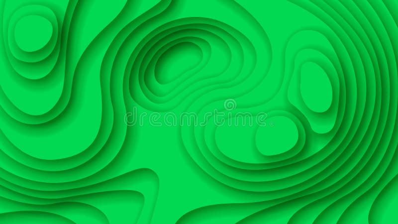 Green Abstract Wavy Paper Cut Background with Shadows, Vector. Modern ...