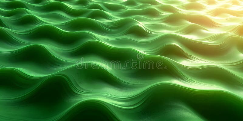 A Green Abstract Wavy Surface with Subtle Light Reflecting on the ...