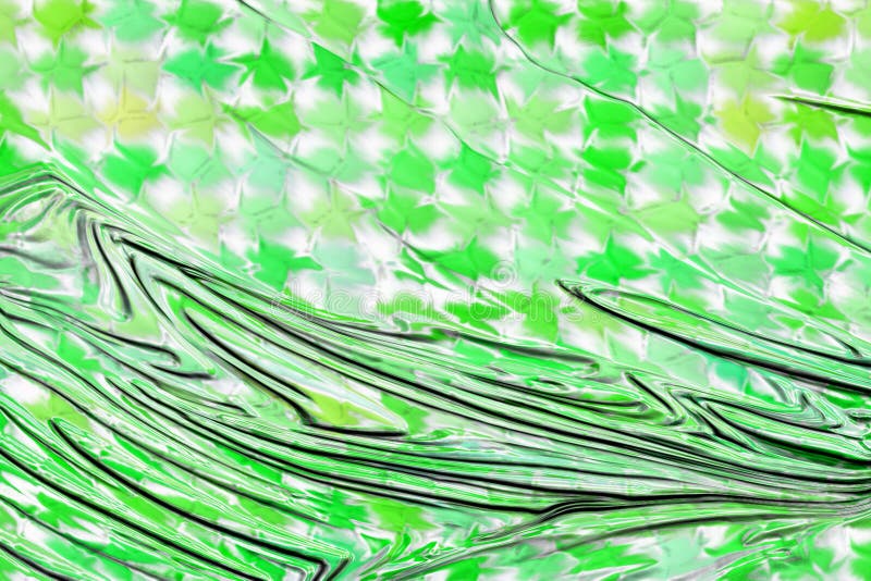 Green Abstraction with Patterns and Curved Lines. a Crumpled, Distorted ...
