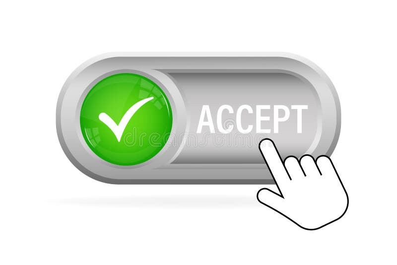 Green accept button stock illustration. Illustration of illustrated ...