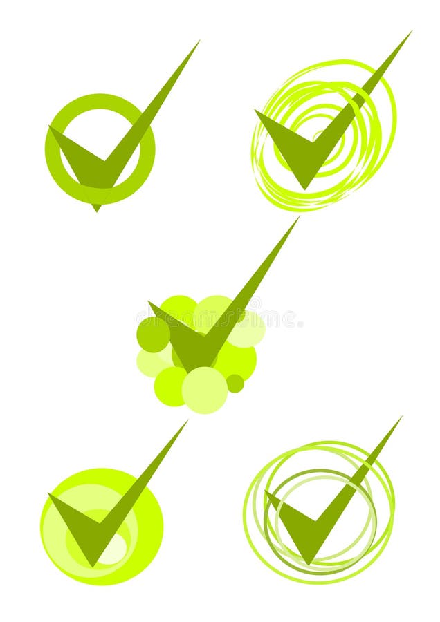 Green accepted symbols - stock vector. Illustration of approved - 21185966