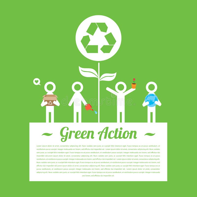 Green action infographic stock vector. Illustration of conservation ...