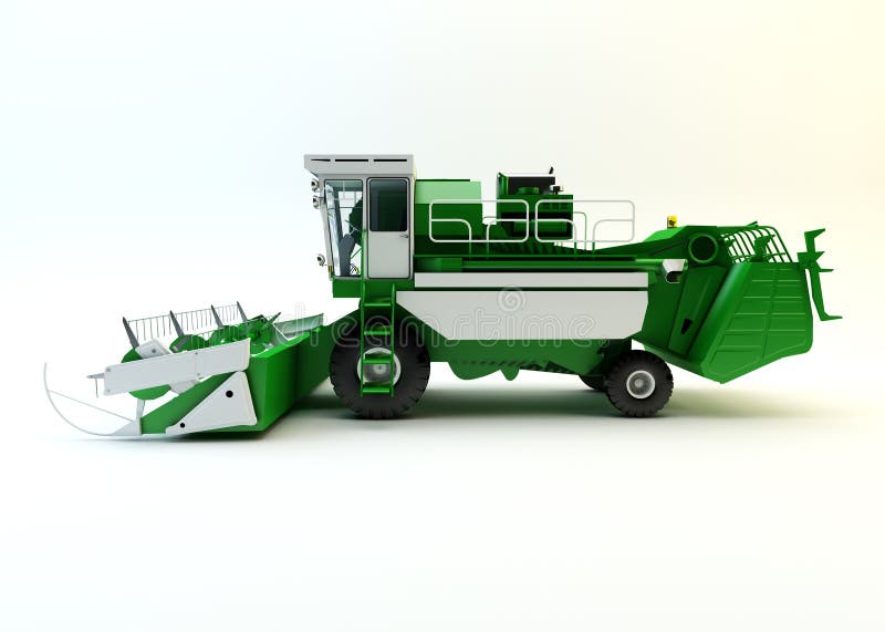 Black Silhouette of Combine Harvester. Side, Front and Top View of ...