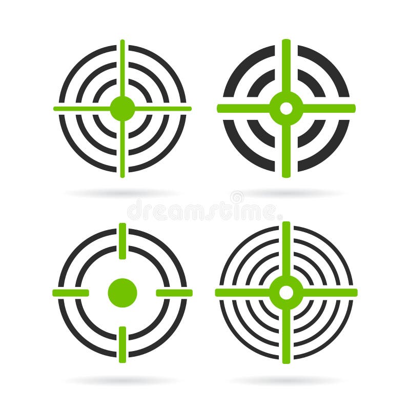 Round Target Vector Pictogram Stock Vector - Illustration of hunting ...