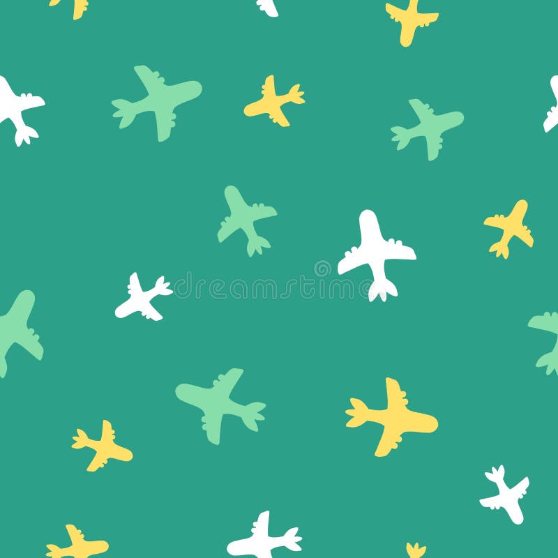 Green Airplane Fashion Print Design Stock Vector - Illustration of ...