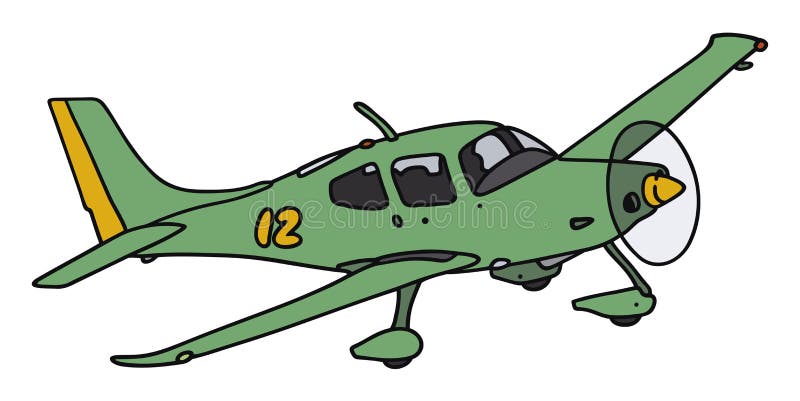 Green airplane stock vector. Illustration of propeller - 50110149