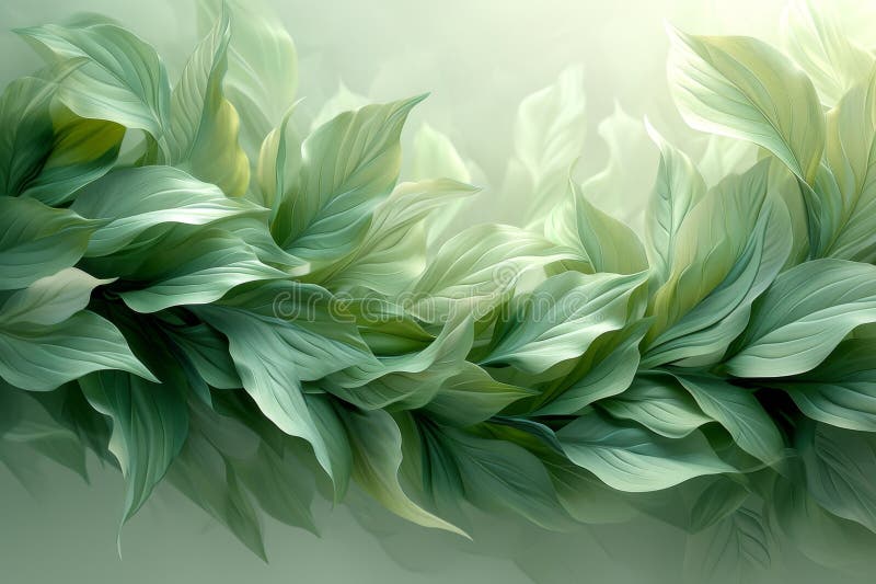 Green Airy Foliage. Background with Leaves Stock Illustration ...