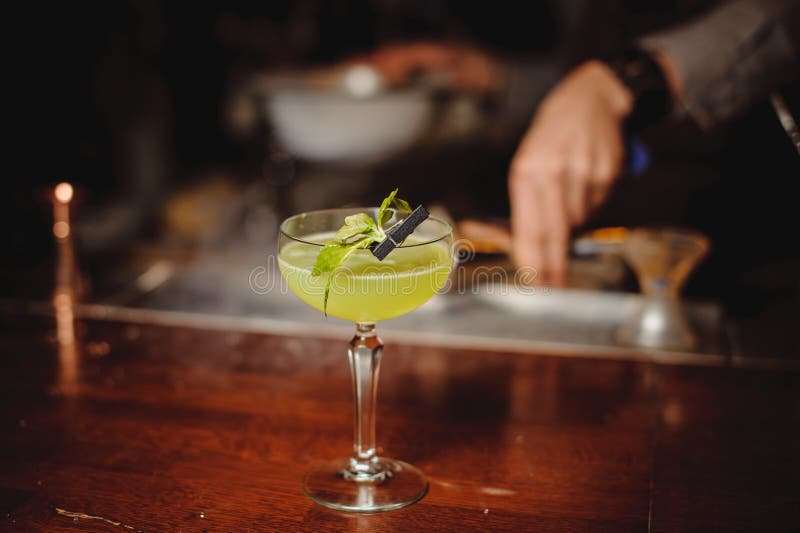 Green Alcohol Cocktail with Lime Stock Photo - Image of alcohol, green ...