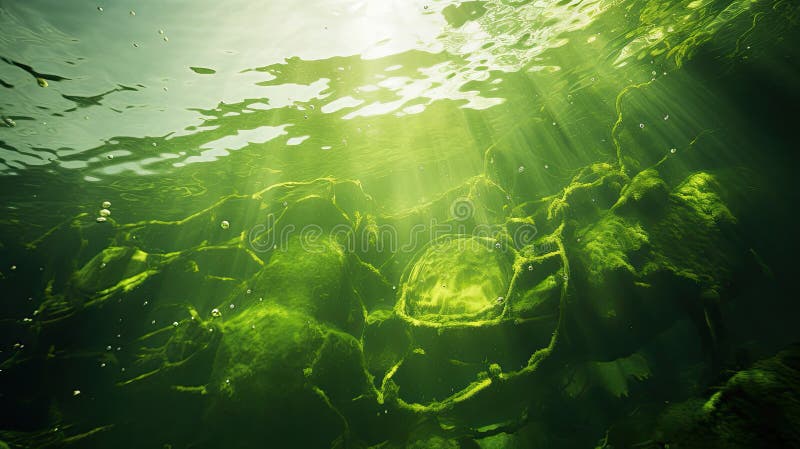 Green algae bloom stock illustration. Illustration of environment ...