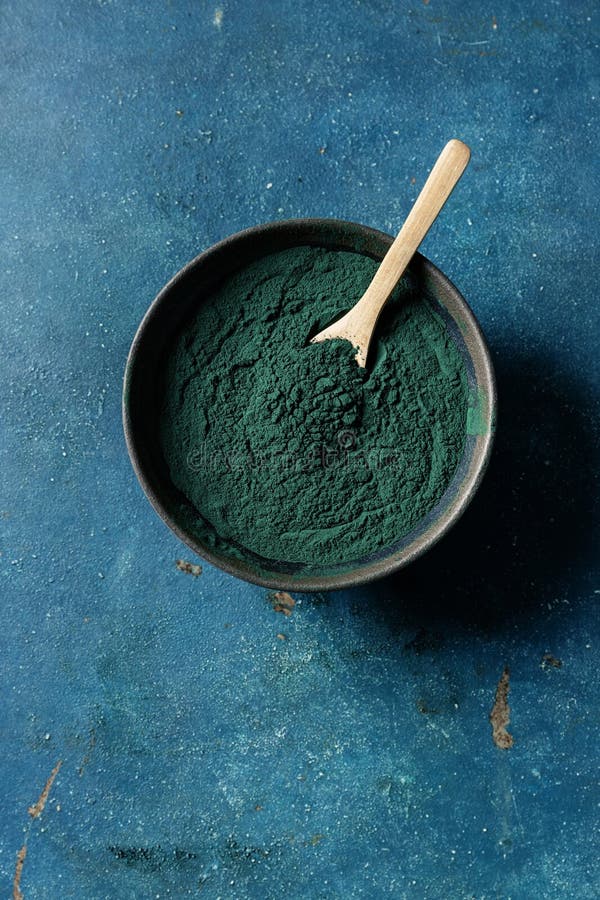 Green Algae Plant Powder Spirulina Stock Image - Image of healthy ...