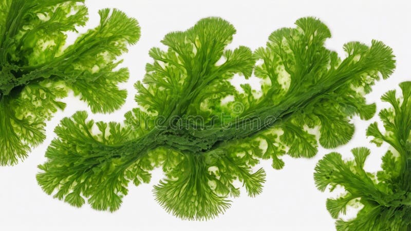 Vibrant Green Sea Algae on White. Stock Photo - Image of blue, micro ...
