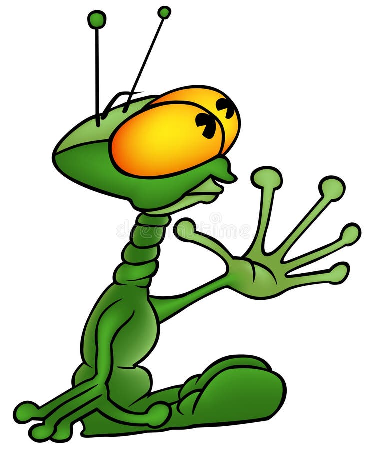 Crazy alien stock vector. Illustration of terrible, humor - 16877586