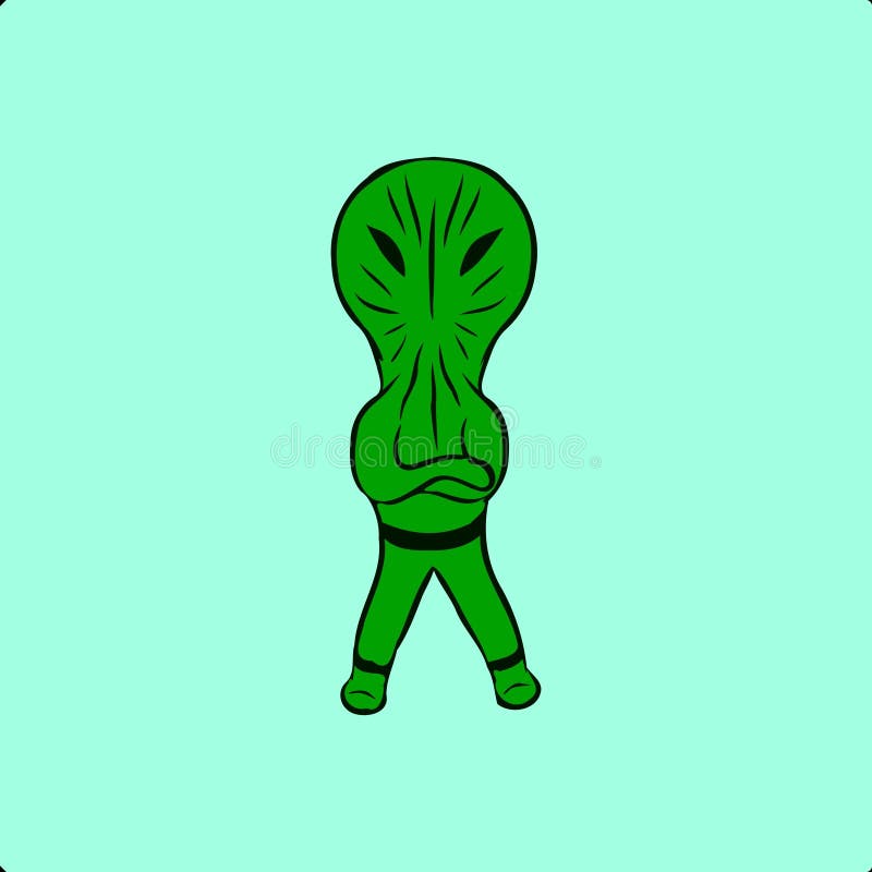 Green Alien Boy Standing Pose Stock Vector - Illustration of cartoon ...