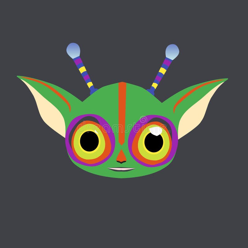 Green Alien Cartoon Head Icon Logo Vector Illustration Stock Vector ...