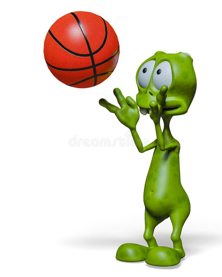 Green Alien Exploring Arround Stock Illustration - Illustration of ...