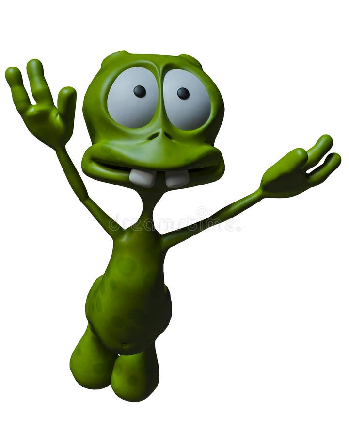 Green Alien Exploring Arround Stock Illustration - Illustration of ...