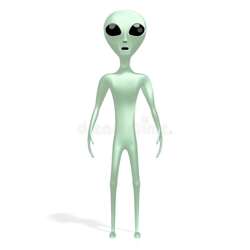 Green Alien, Extraterrestrial - 3D Rendering Stock Illustration ...