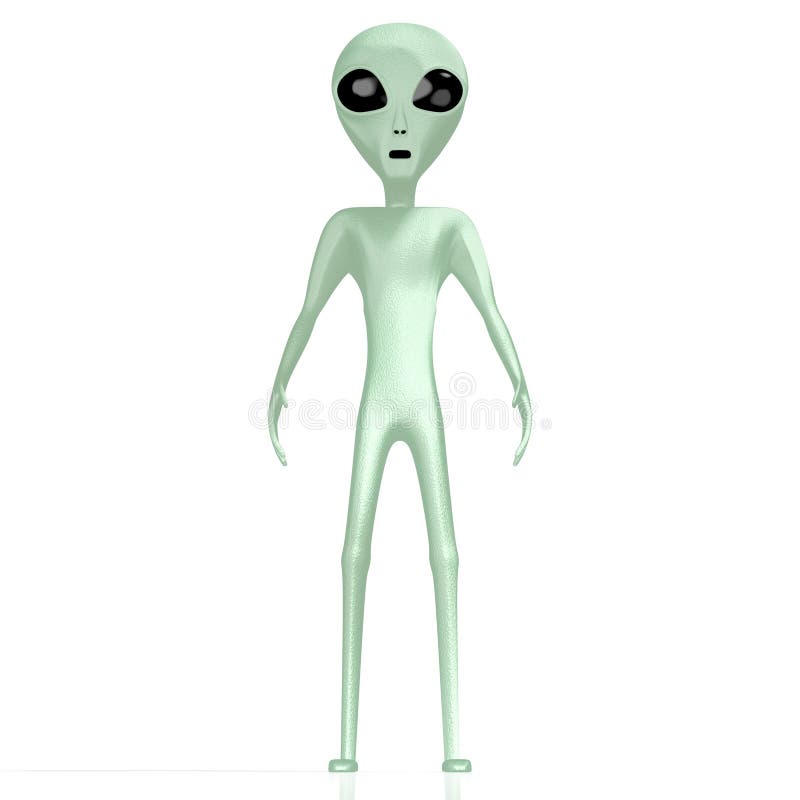 Green Alien, Extraterrestrial - 3D Rendering Stock Illustration ...