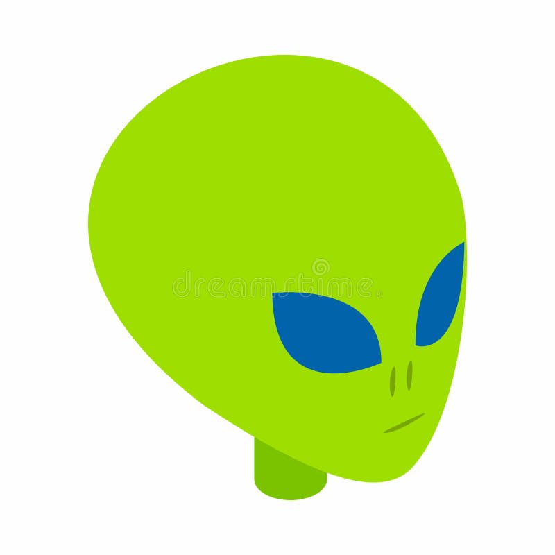 Alien Green Head Icon, Icon Cartoon Stock Vector - Illustration of ...