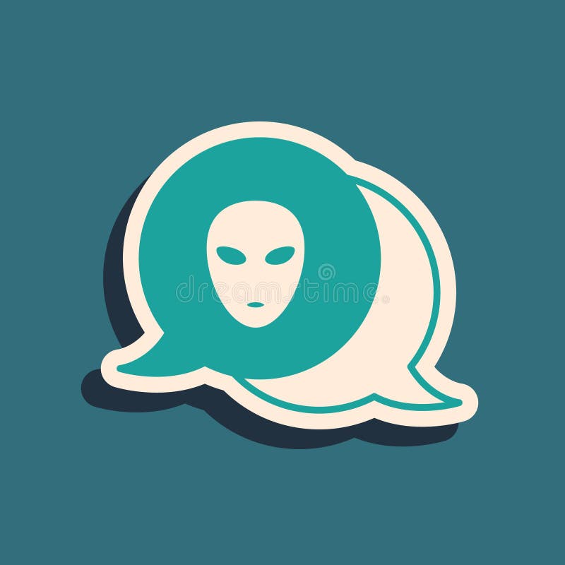 Green Alien Icon Isolated on Green Background. Extraterrestrial Alien ...