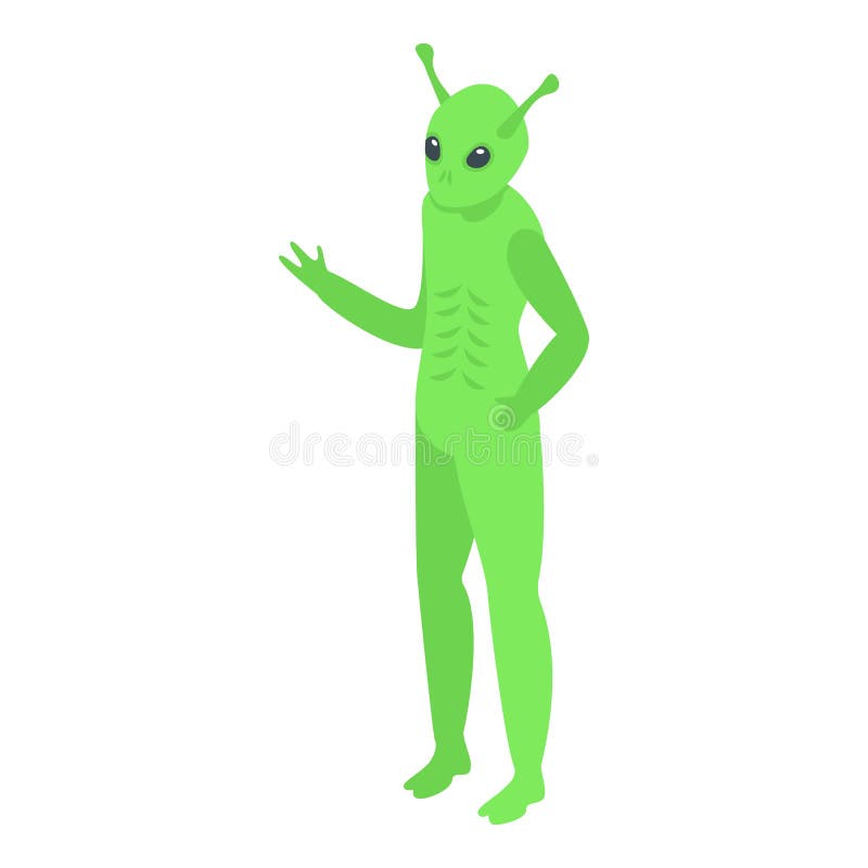 Green Alien Icon Isometric Vector. Space Character Stock Vector ...