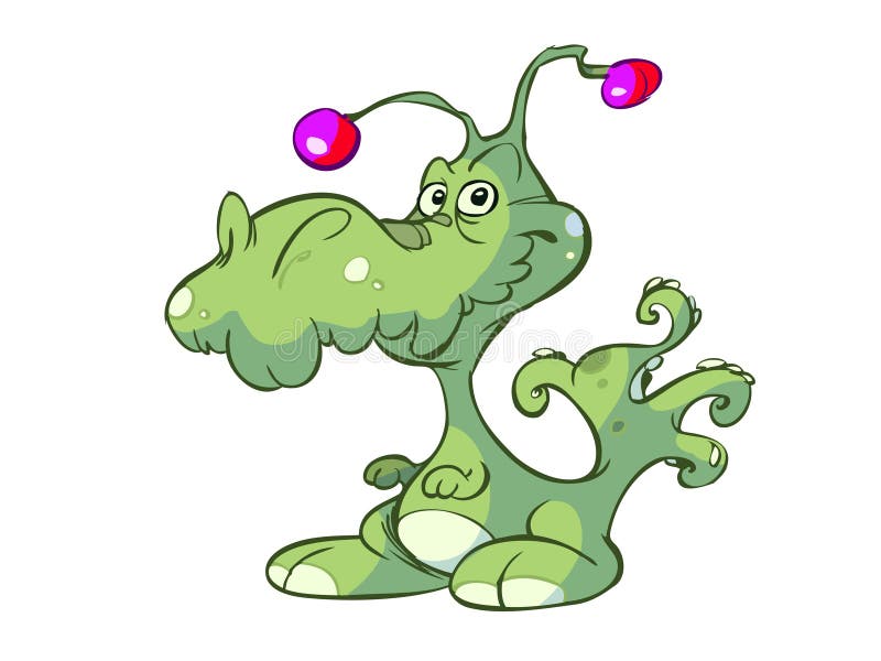 Green alien with one eye stock illustration. Illustration of planet ...