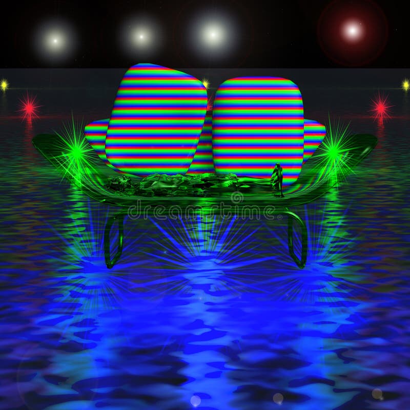 Alien Resting on a Tropical Sea Beach on a Hot Summer Day. Fantasy ...