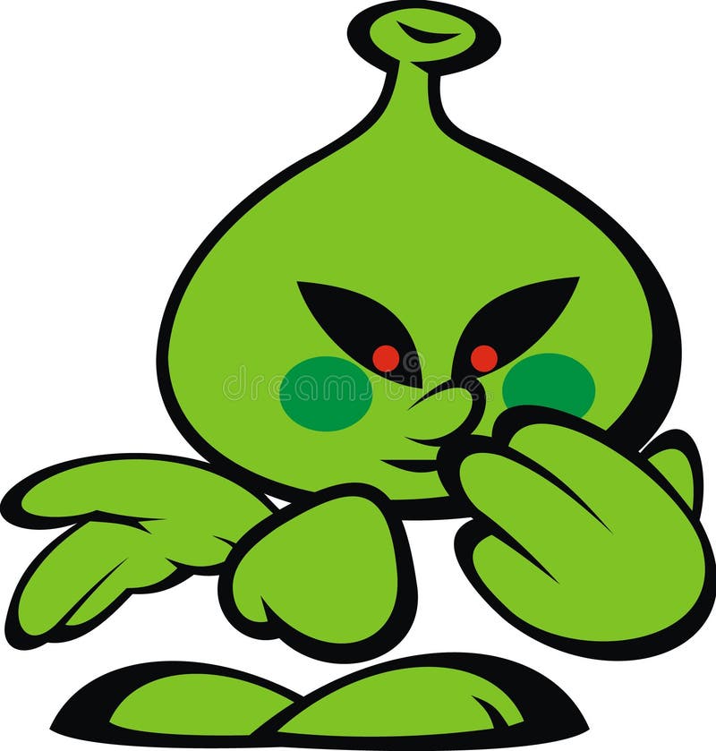 Green alien smile monster stock vector. Illustration of spaceship ...