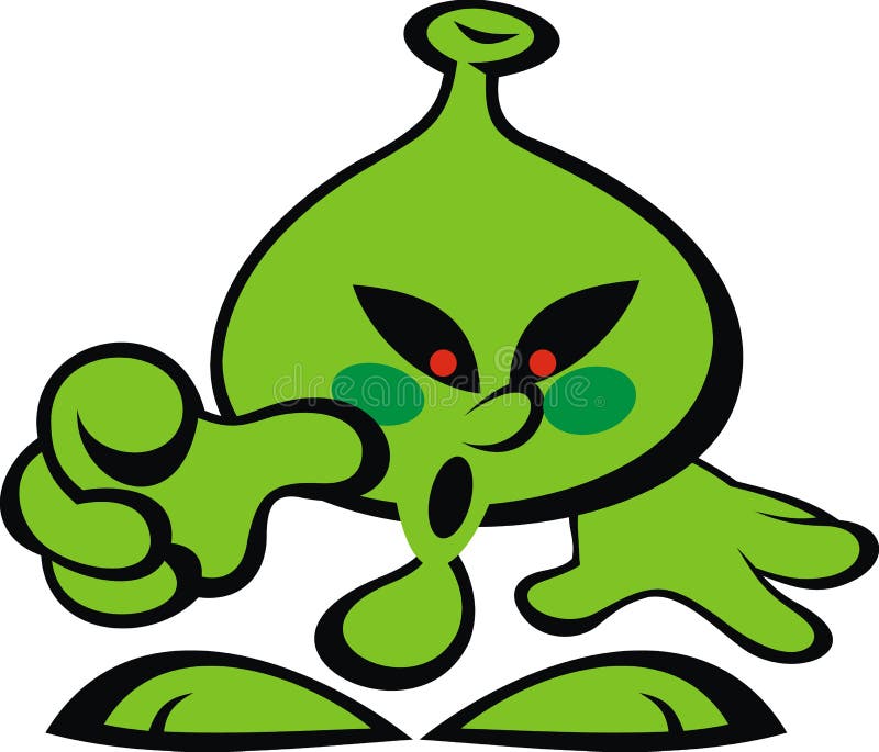 Green alien smile monster stock vector. Illustration of cartoon - 67098325
