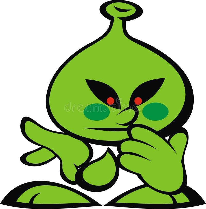 Green alien smile monster stock vector. Illustration of small - 67098768