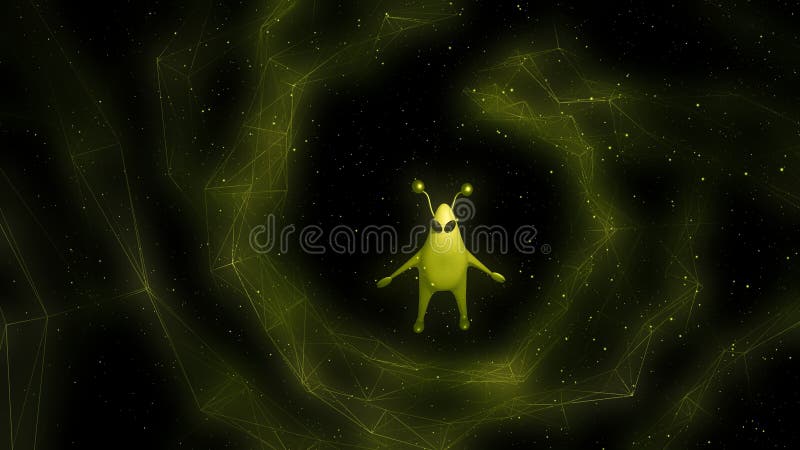 Green Aliens in Distant Galaxy 4k 3d Stock Illustration - Illustration ...