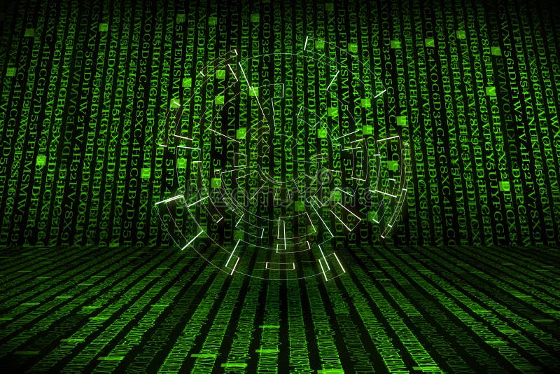 The Green Alphanumeric Code Background. Stock Illustration ...